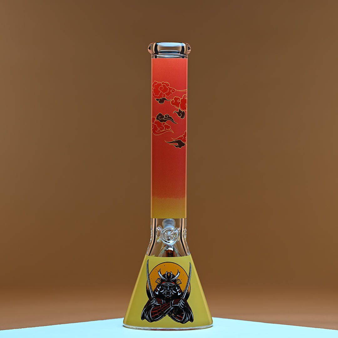 Samurai | 16" Beaker Bong | 12 mm Glass Base – Castle Glassworks